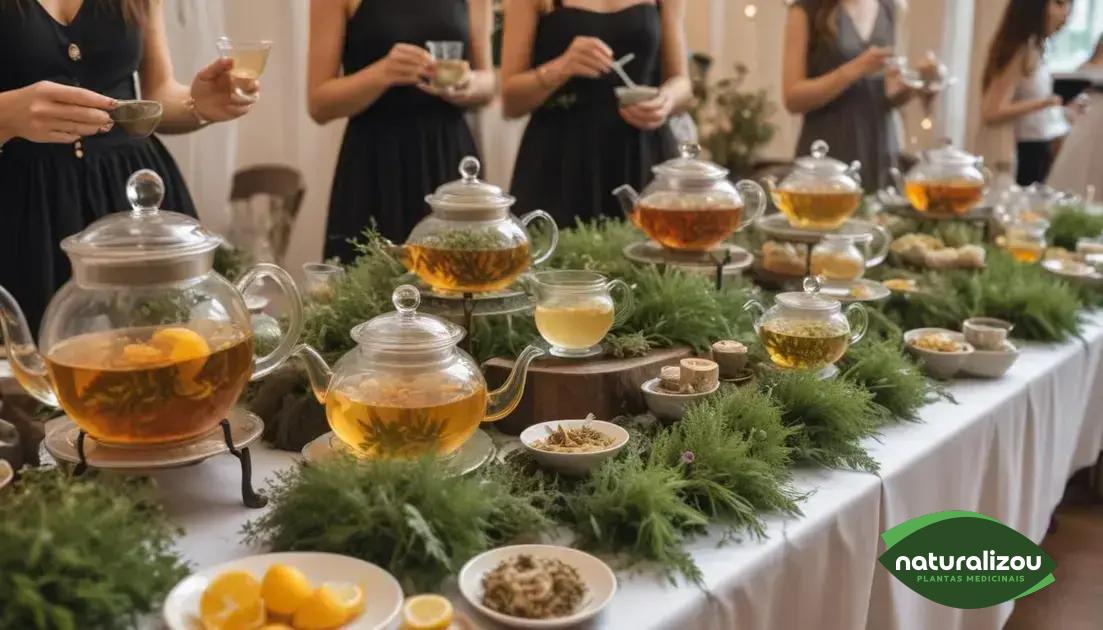 Como servir chá natural em festas e eventos